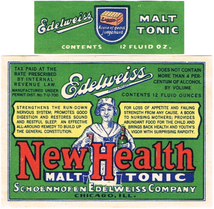 Item #36706 1933 New Health Malt Tonic Label IL45-06