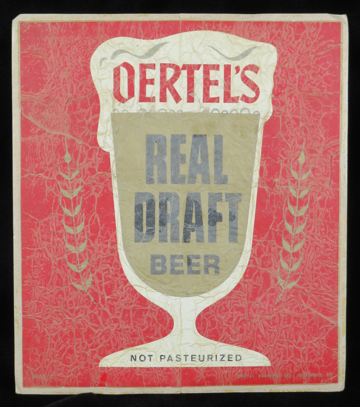 Item #100048 1970 Oertel's Real Draft Beer 10 inch Decal Decal