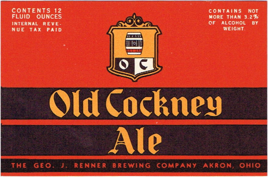 Item #8609 1945 Old Cockney Ale Label OH12-18v