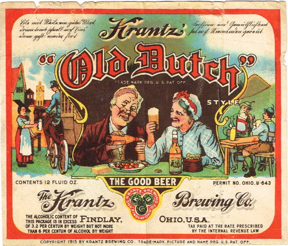 Item #110198 1933 Old Dutch Beer Dupe Label OH68-09