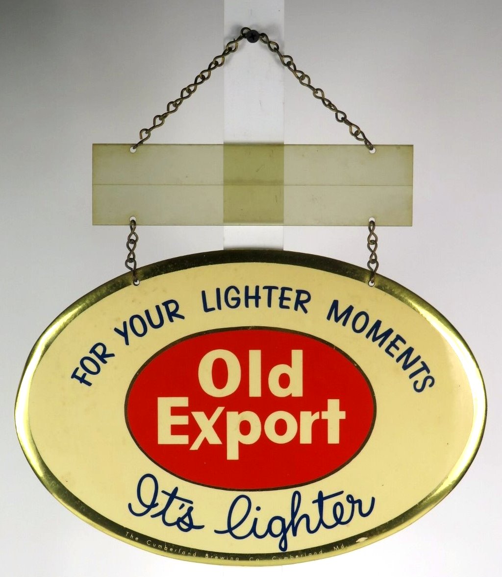 Item #97206 1957 Old Export Beer TOC Tin Over Cardboard Sign