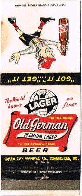 Item #106464 1970 Old German Premium Lager Beer Dupe Matchcover MD-QC-ARI-1