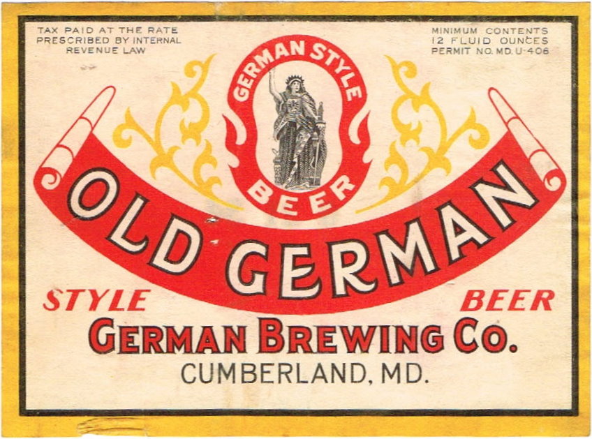 Item #100115 1933 Old German Style Beer Label 81-02