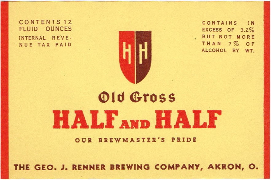 Item #110149 1941 Old Gross Half and Half Label OH12-11