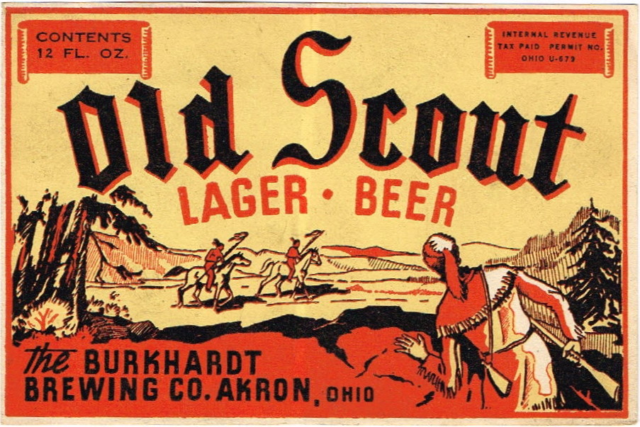 Item #110100 1934 Old Scout Lager Beer Label OH10-07