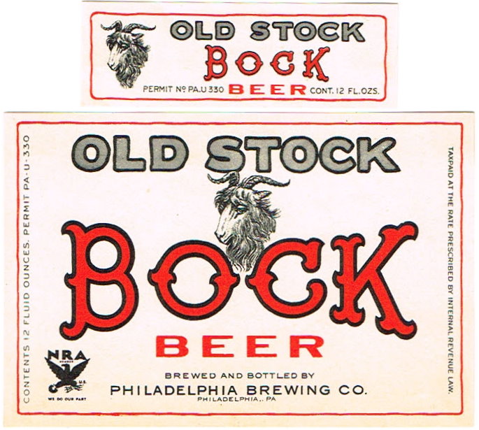 Item #6828 1934 Old Stock Bock Beer Label PA81-08