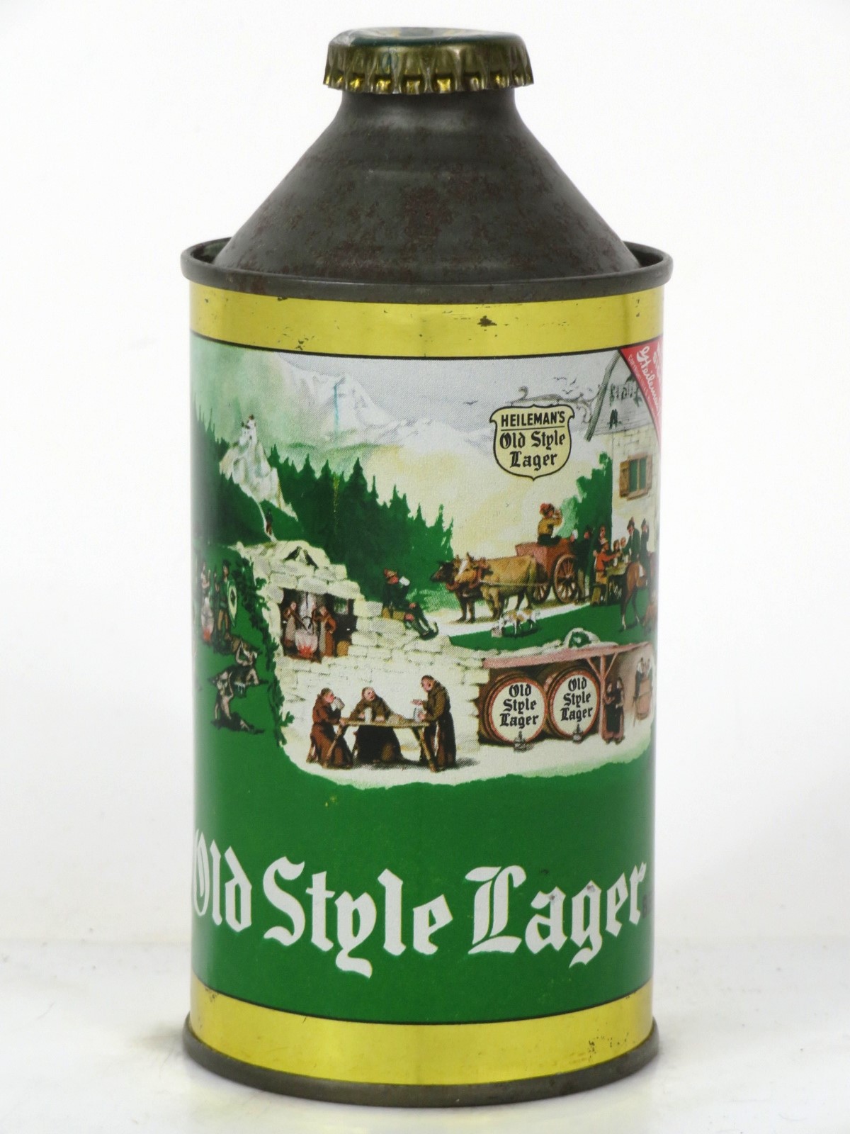 Item #1728 1950 Old Style Lager Beer Cone Top Can 177-28