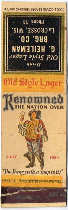 Item #106090 1933 Old Style Lager Beer Dupe Matchcover WI-HEIL-3a-1