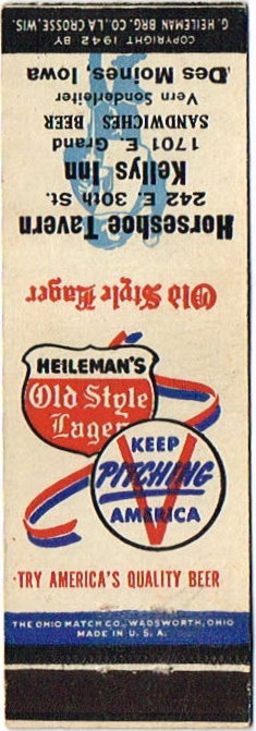 Item #106123 1942 Old Style Lager Beer Dupe Matchcover WI-HEIL-A13 ...