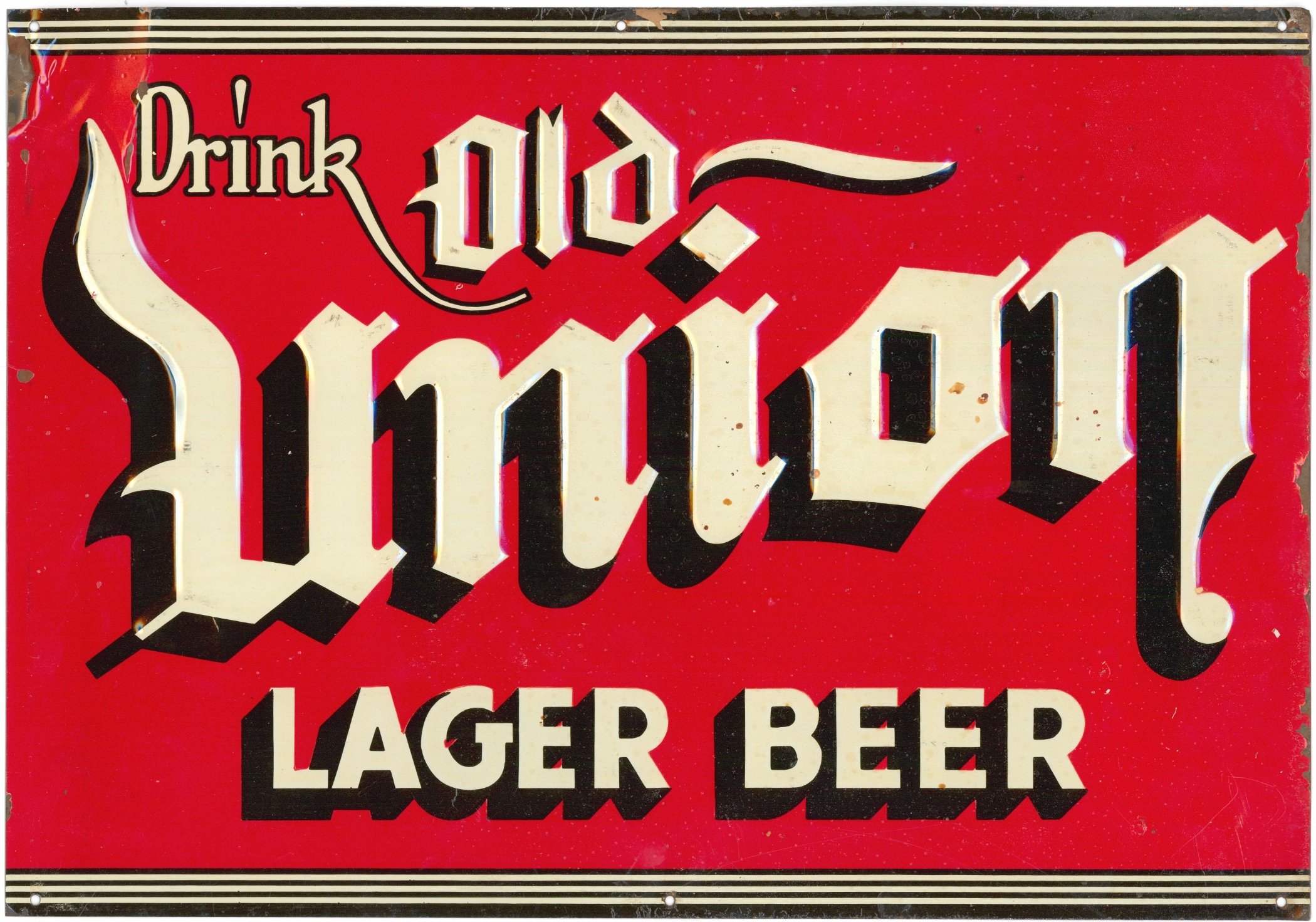 Item 81089 1937 Old Union Beer Tin Sign Metal Sign