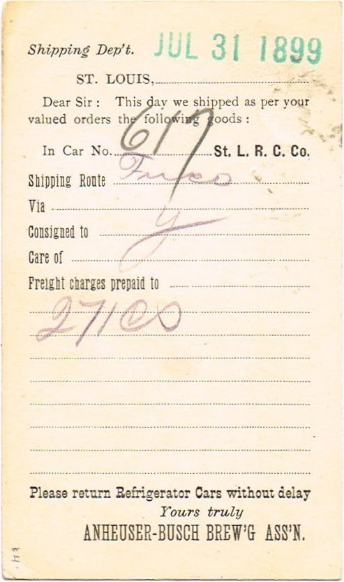 Item #102227 1899 Order Card Post Card