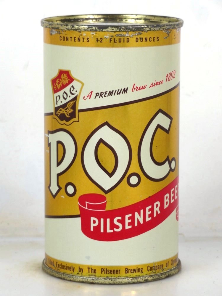 Item #16253 1955 P.O.C. Pilsener Beer Flat Top Can 116-13