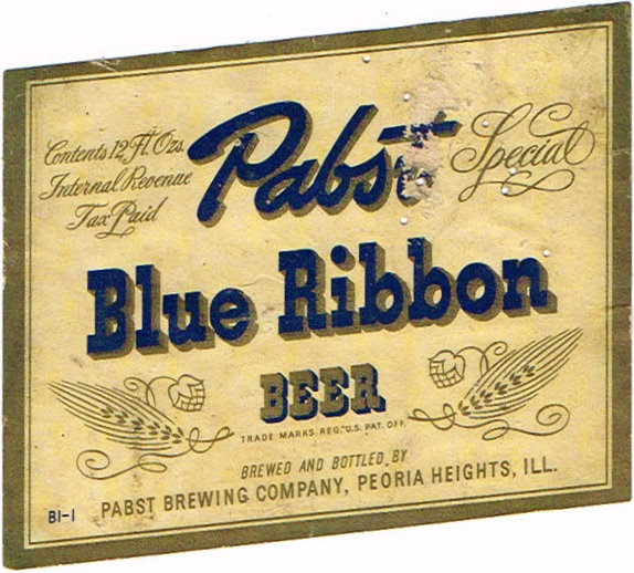 Item #105204 1947 Pabst Blue Ribbon Beer Label IL