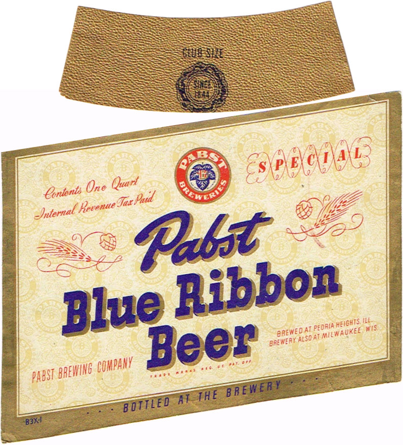Item #81281 1944 Pabst Blue Ribbon Beer Label WI286-114
