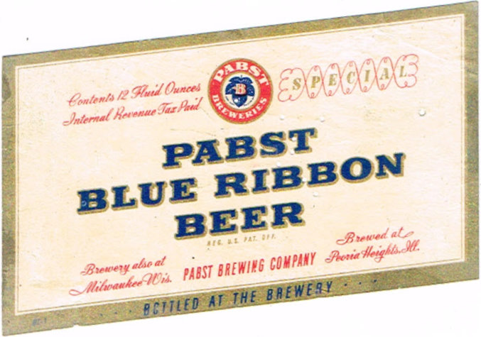 Item #91138 1939 Pabst Blue Ribbon Beer Label WI286-112