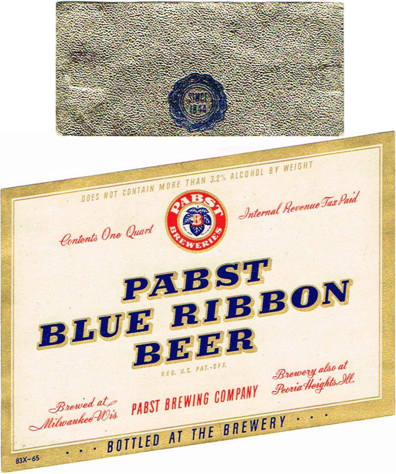 Item #91154 1944 Pabst Blue Ribbon Beer Label WI286-112V