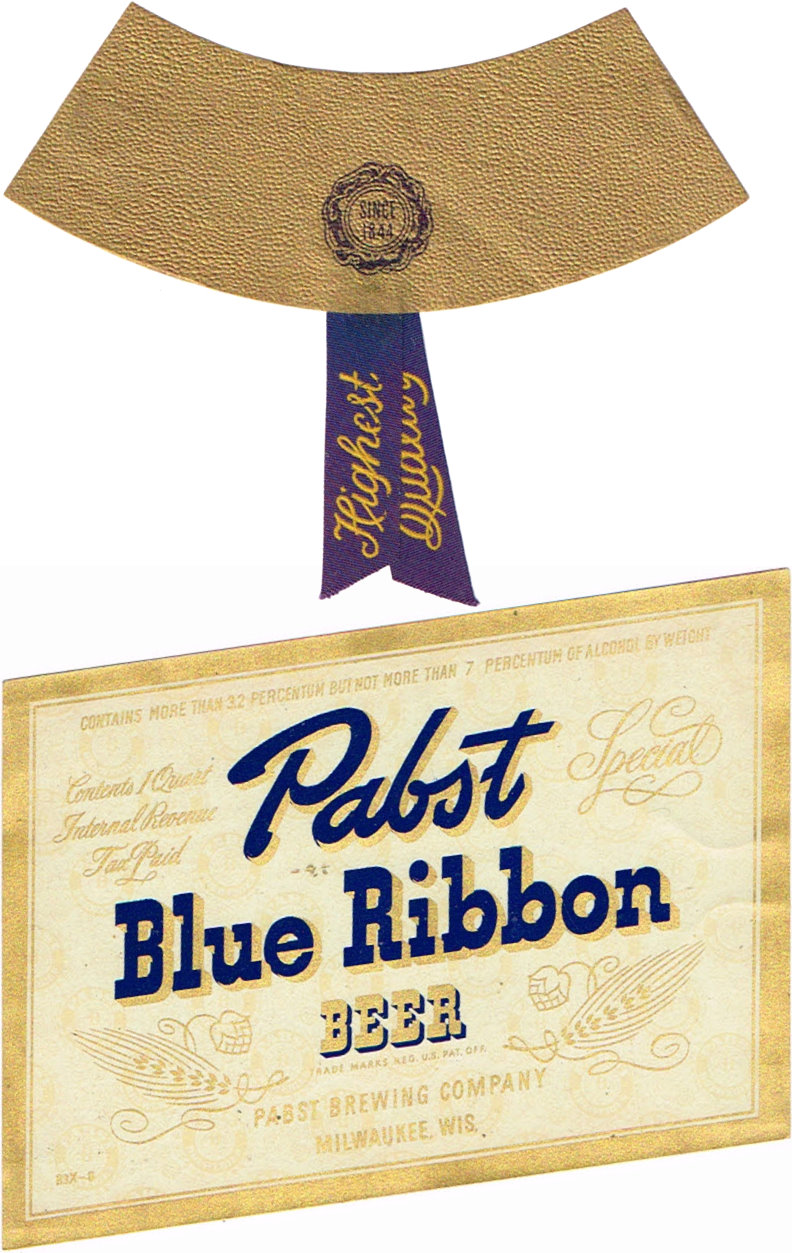 Item #91156 1942 Pabst Blue Ribbon Beer Label WI286-115