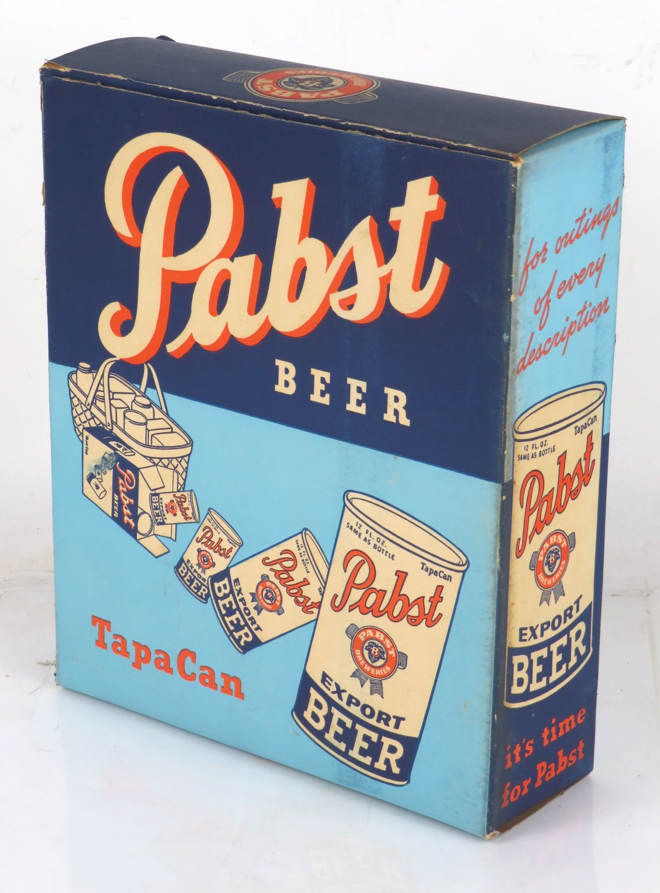 Item #94207 1939 Pabst Blue Ribbon Beer OI Six Pack Box Six-pack Holder
