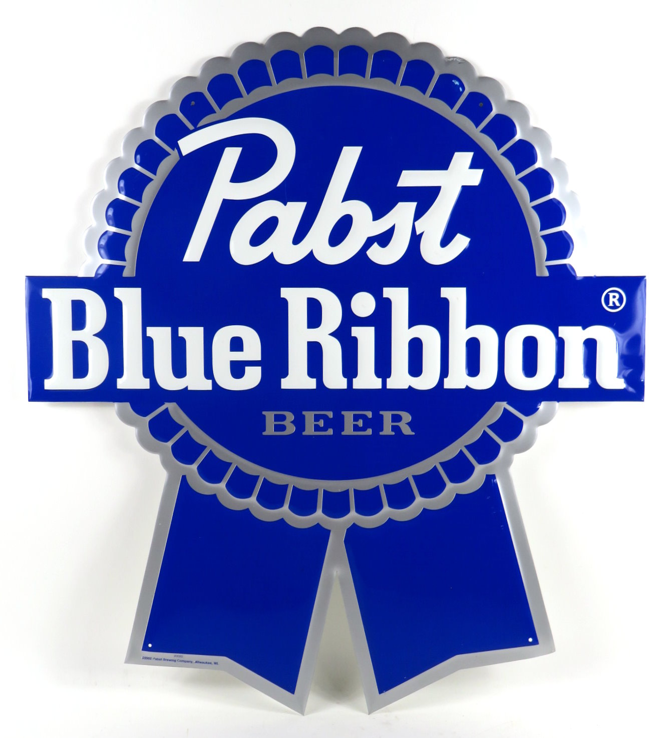Item #95534 2002 Pabst Blue Ribbon Beer Tin Sign Outdoor Flat Sign