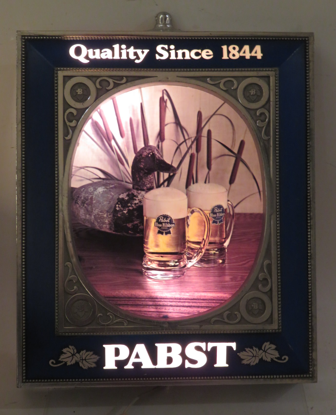 Item #98519 1980 Pabst Blue Ribbon Duck Decoy (P-1792-T) Sign