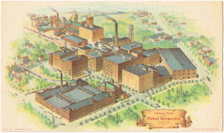 Item #104194 1936 Pabst Brewery Factory Scene Dupe Post Card