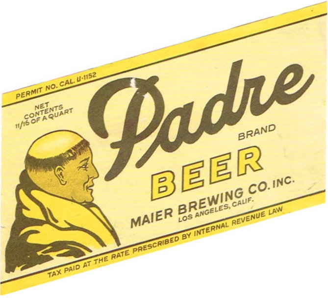 Item #88869 1933 Padre Beer Label WS17-14V