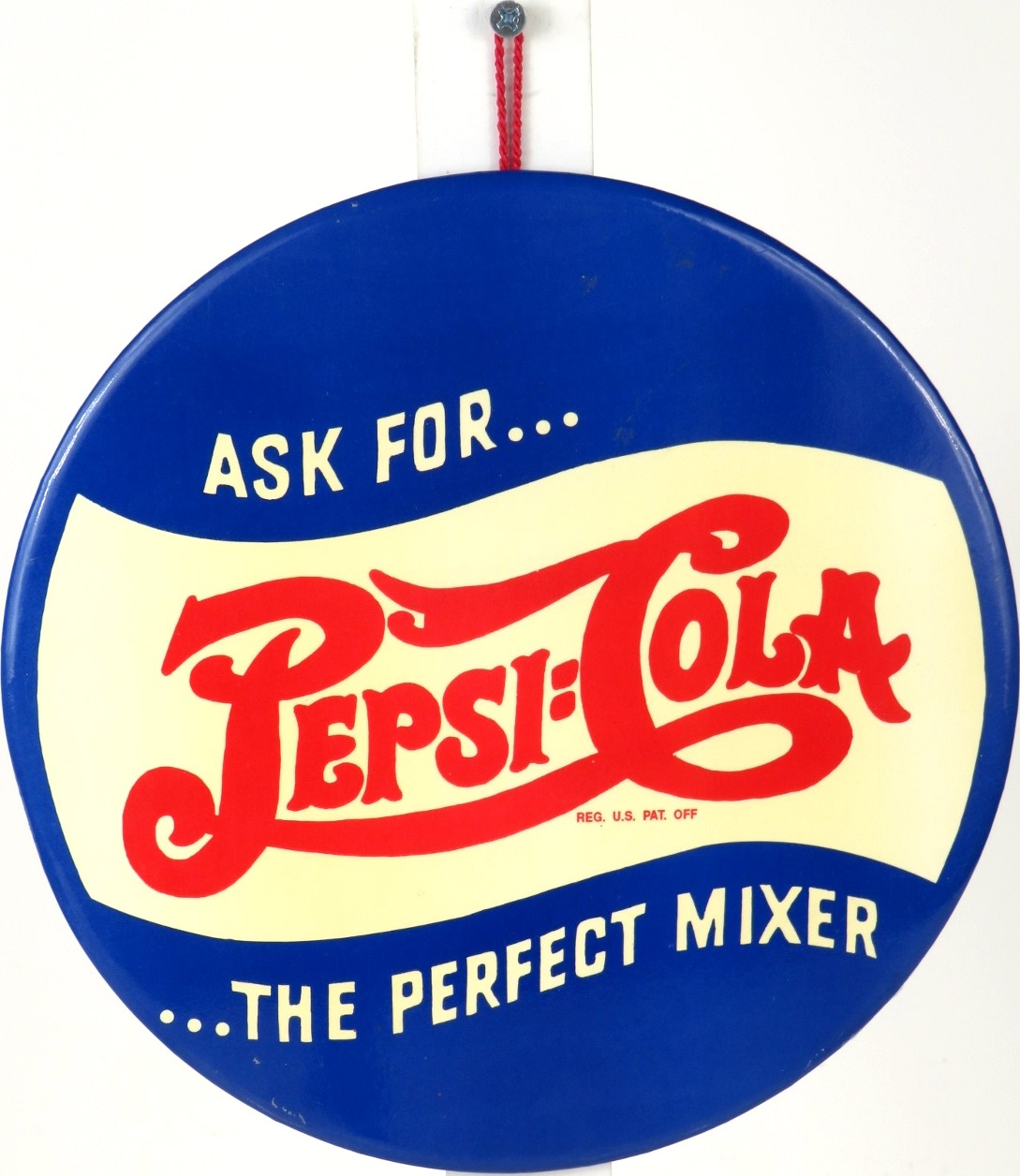 Item #97199 1948 Pepsi-Cola "The Perfect Mixer" TOC Tin Over Cardboard Sign
