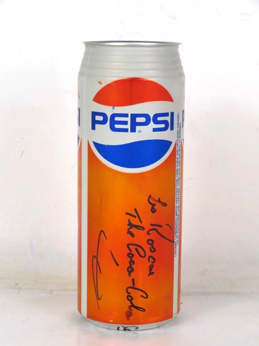 Item #101668 1995 Pepsi Cola Test 24oz Can Signed Can