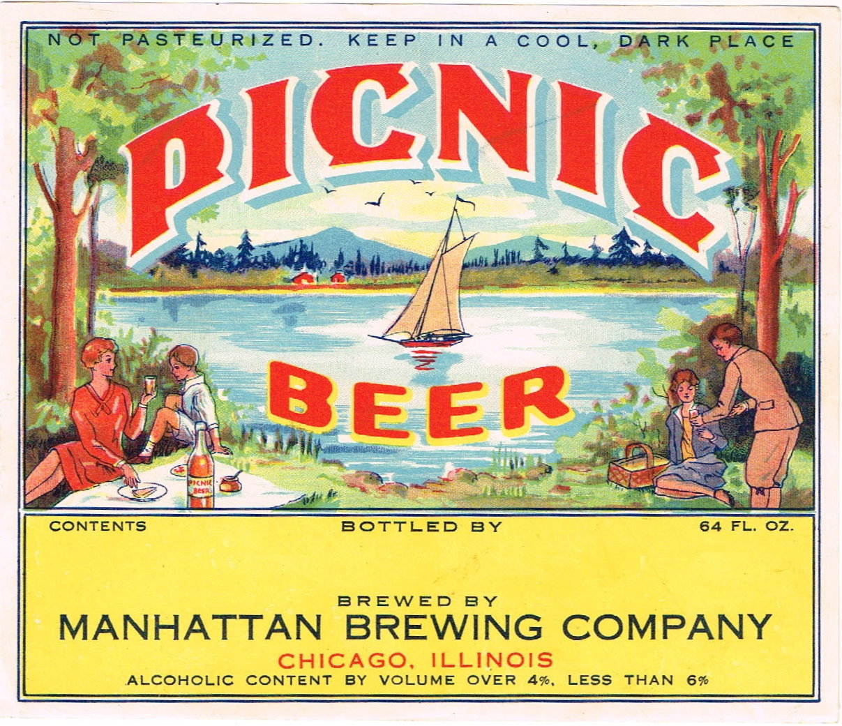 Item #8868 1933 Picnic Beer Label IL35-10v