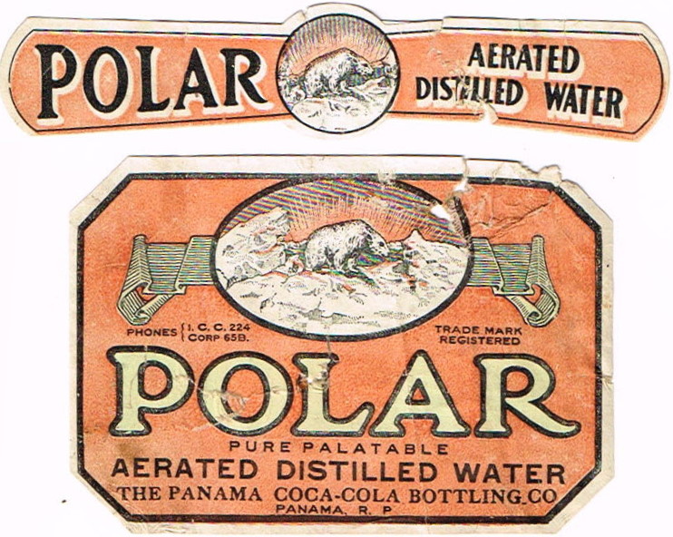 Item #98906 1925 Polar Distilled Water Coca-Cola Bottling Panama Label