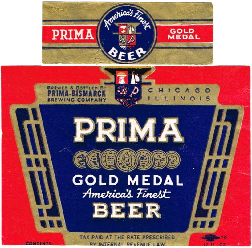 Item #36794 1941 Prima Gold Medal Beer Label IL41-13