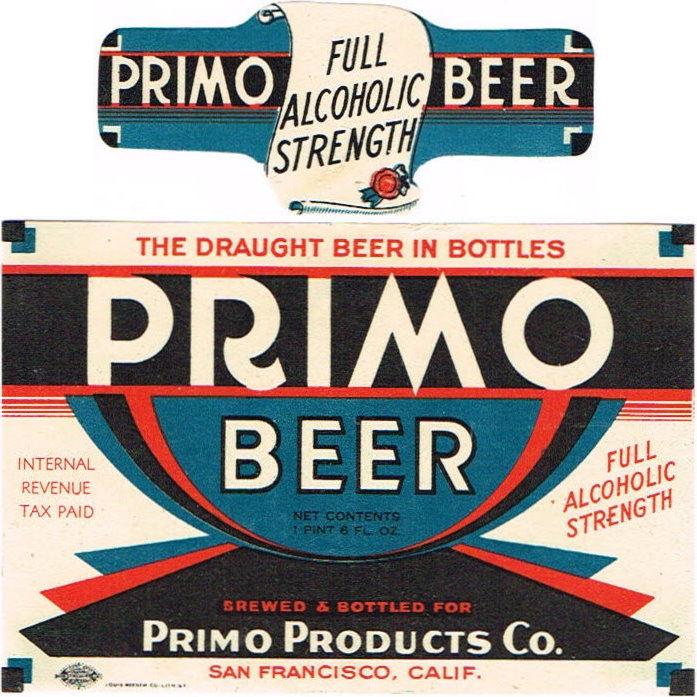 Item #14703 1935 Primo Beer Label WS39-09