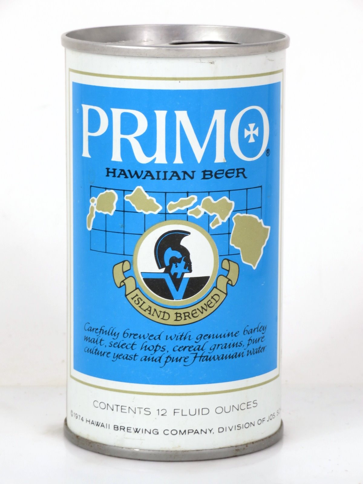 Item #109289 1974 Primo Hawaiian Beer (light blue) Tab Top Can T110-33v