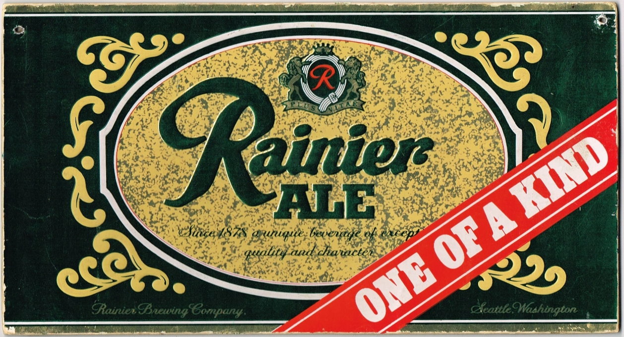 Item #96621 1970 Rainier Ale Sign