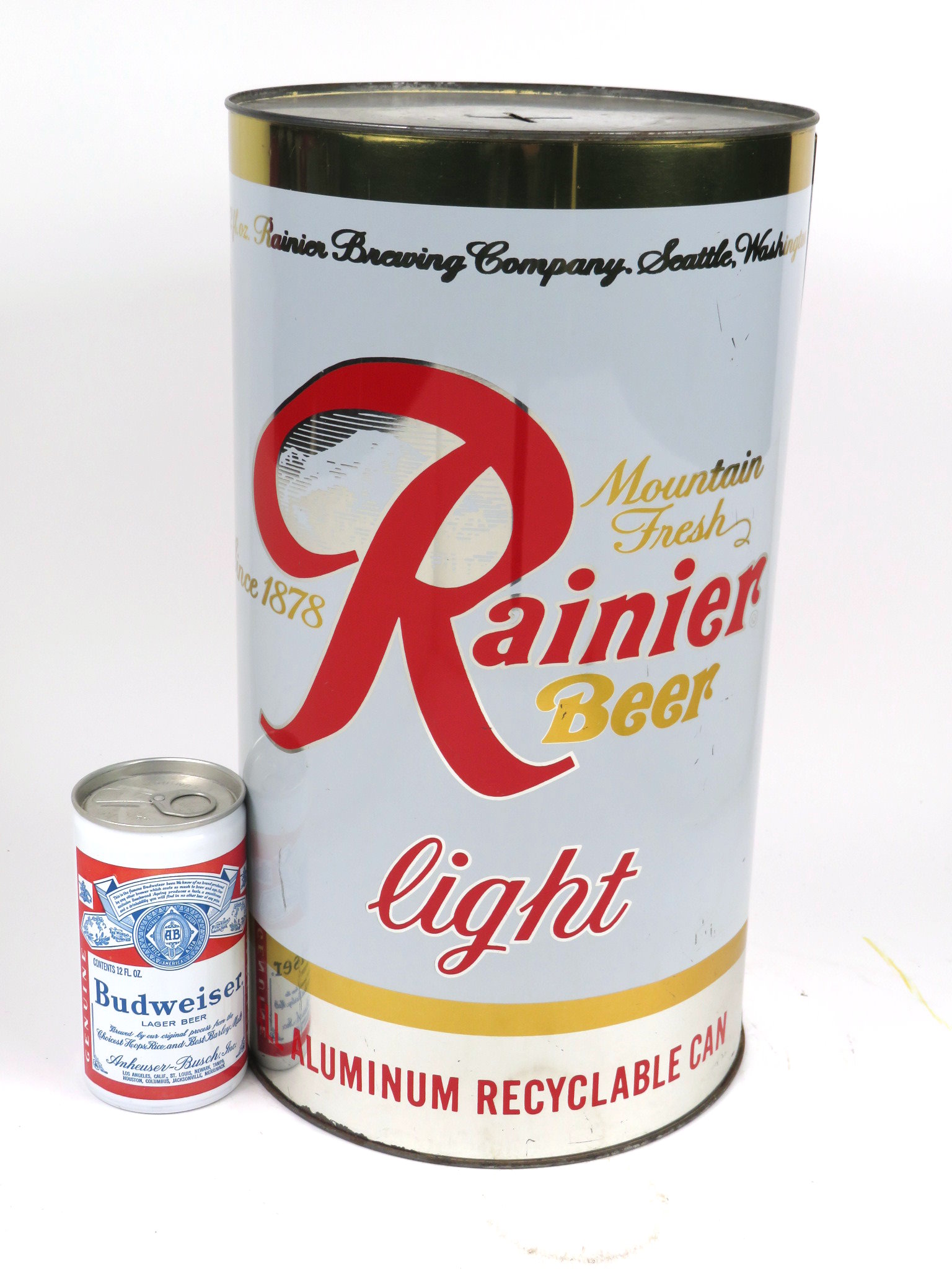 Item 94474 1970 Rainier Light Beer 15 Inch Backbar Display Can 