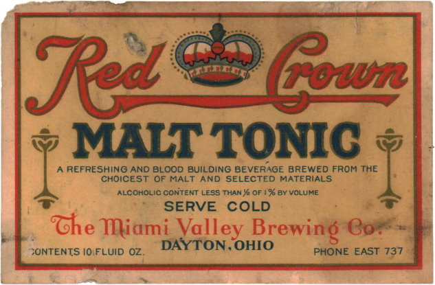 Item #92535 1919 Red Crown Malt Tonic Label OH59-01