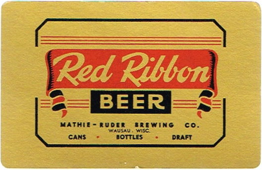 Item #90899 1950 Red Ribbon Beer Playing Card Deck
