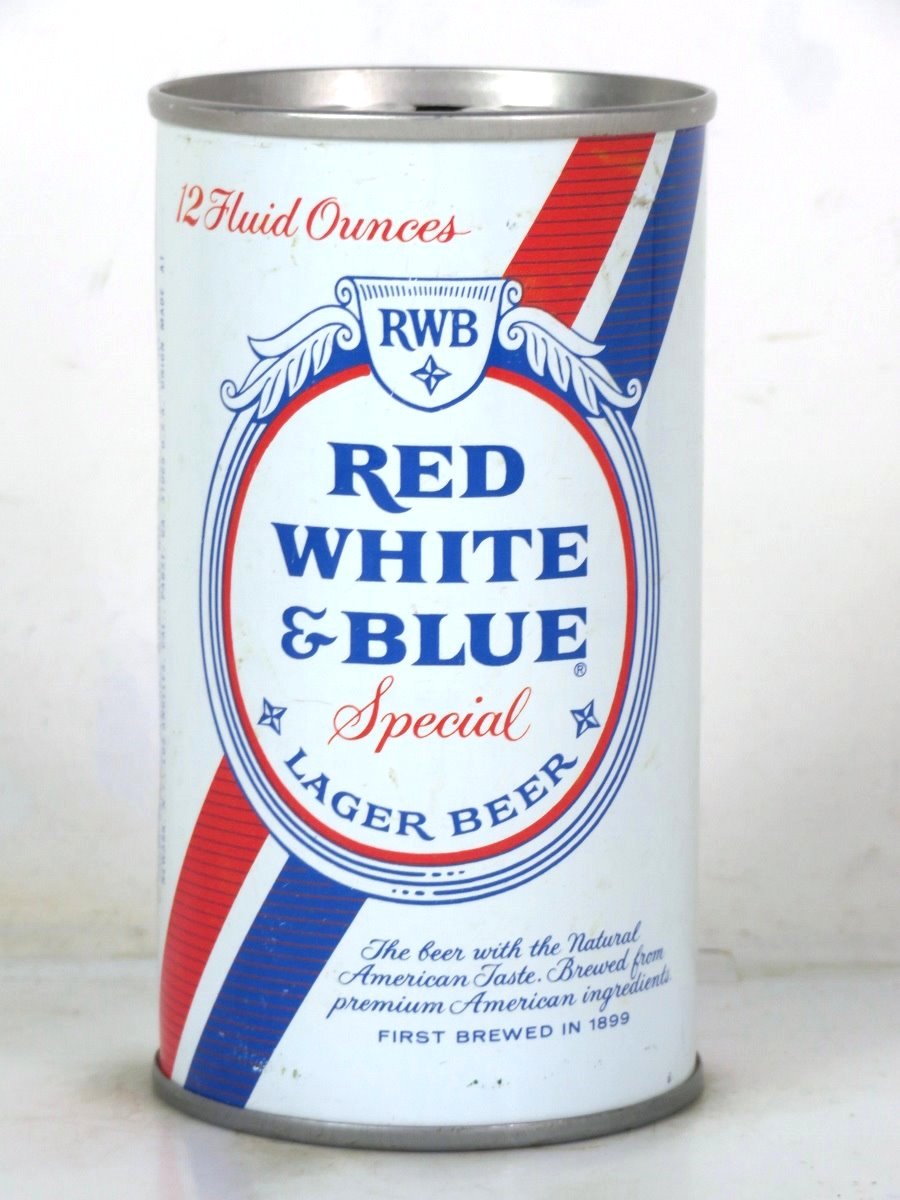 Item #100999 1970 Red White & Blue Beer Tab Top Can T113-14.2b