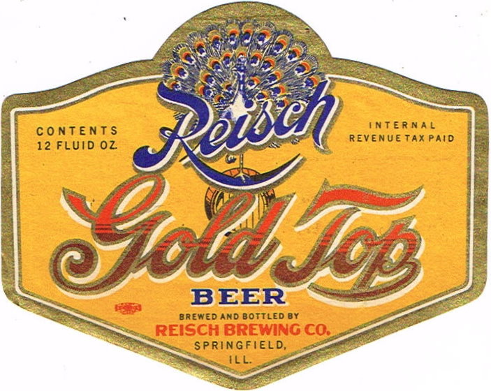 Item #20919 1935 Reisch Gold Top Beer Label IL101-14V