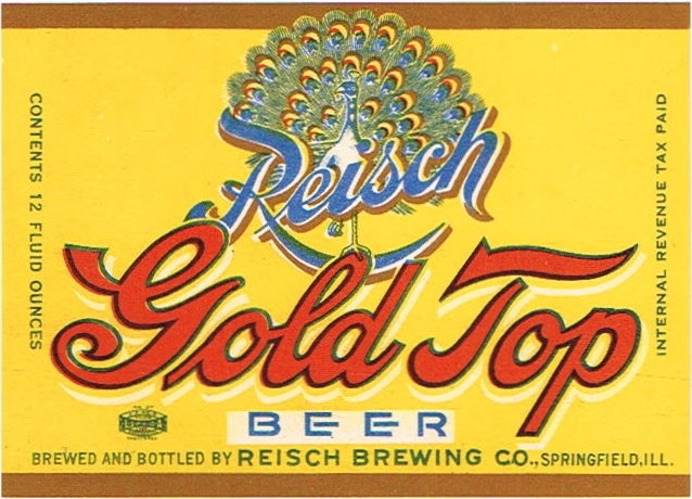 Item #29955 1944 Reisch Gold Top Beer Label IL101-15V