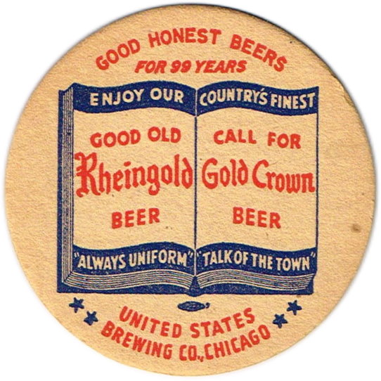 Item #38901 1948 Rheingold/Gold Crown Beer Coaster IL-UNI-11