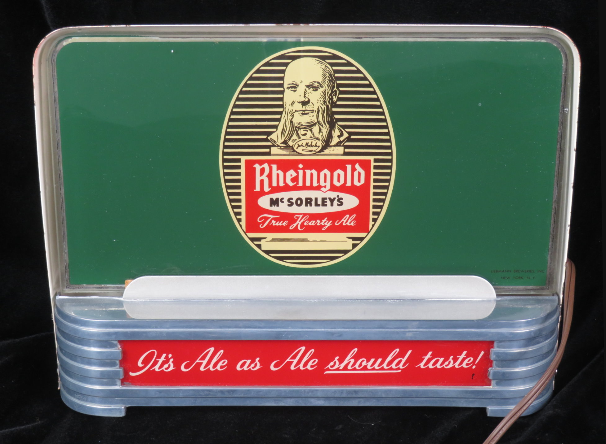 Item #102022 1947 Rheingold McSorley's Ale Price Bros. Glass-Faced ...