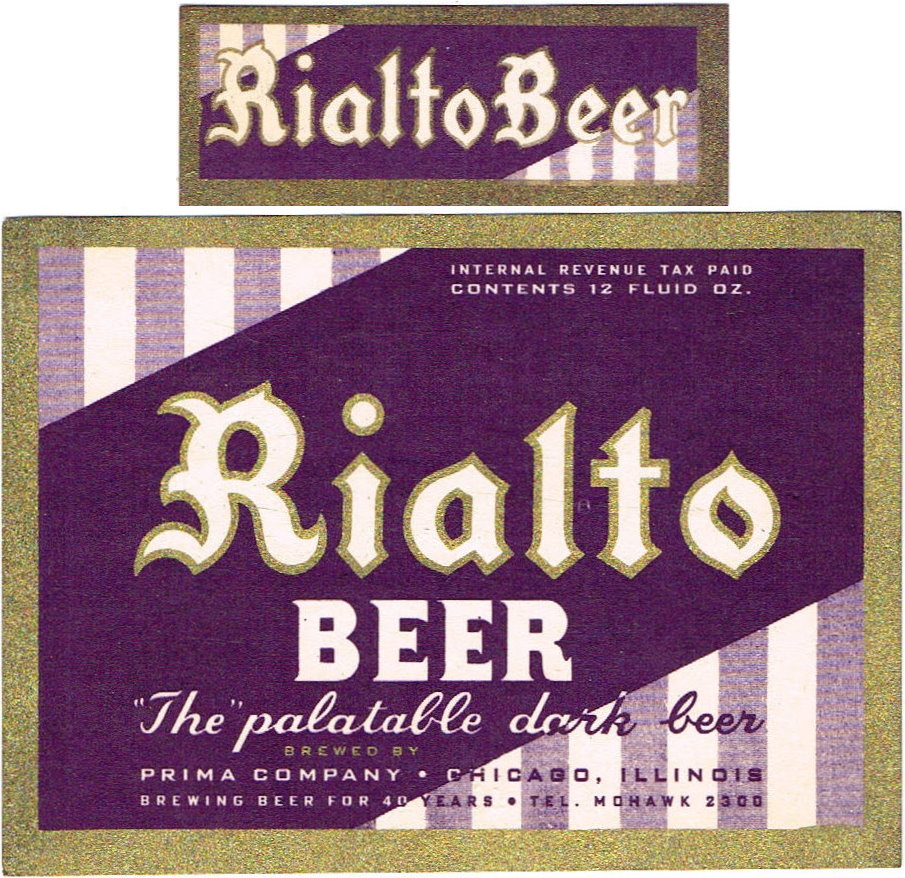 Item #36738 1937 Rialto Beer Label IL39-21