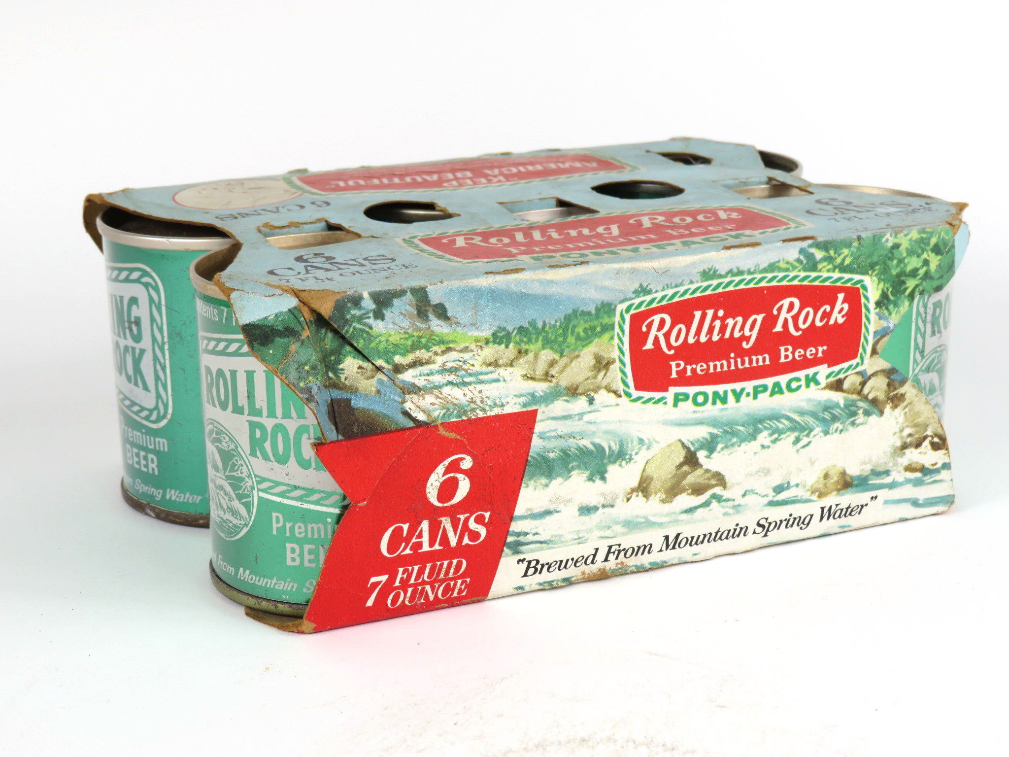Item #12573 1969 Rolling Rock Beer Pony Pack Six Pack Six-pack Holder ...