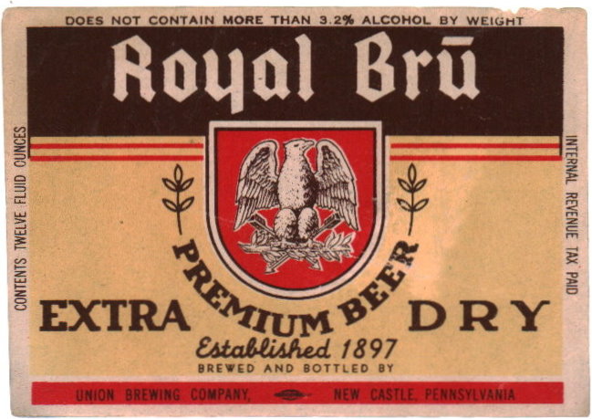 Item #2959 1940 Royal Bru Beer Label PA58-02