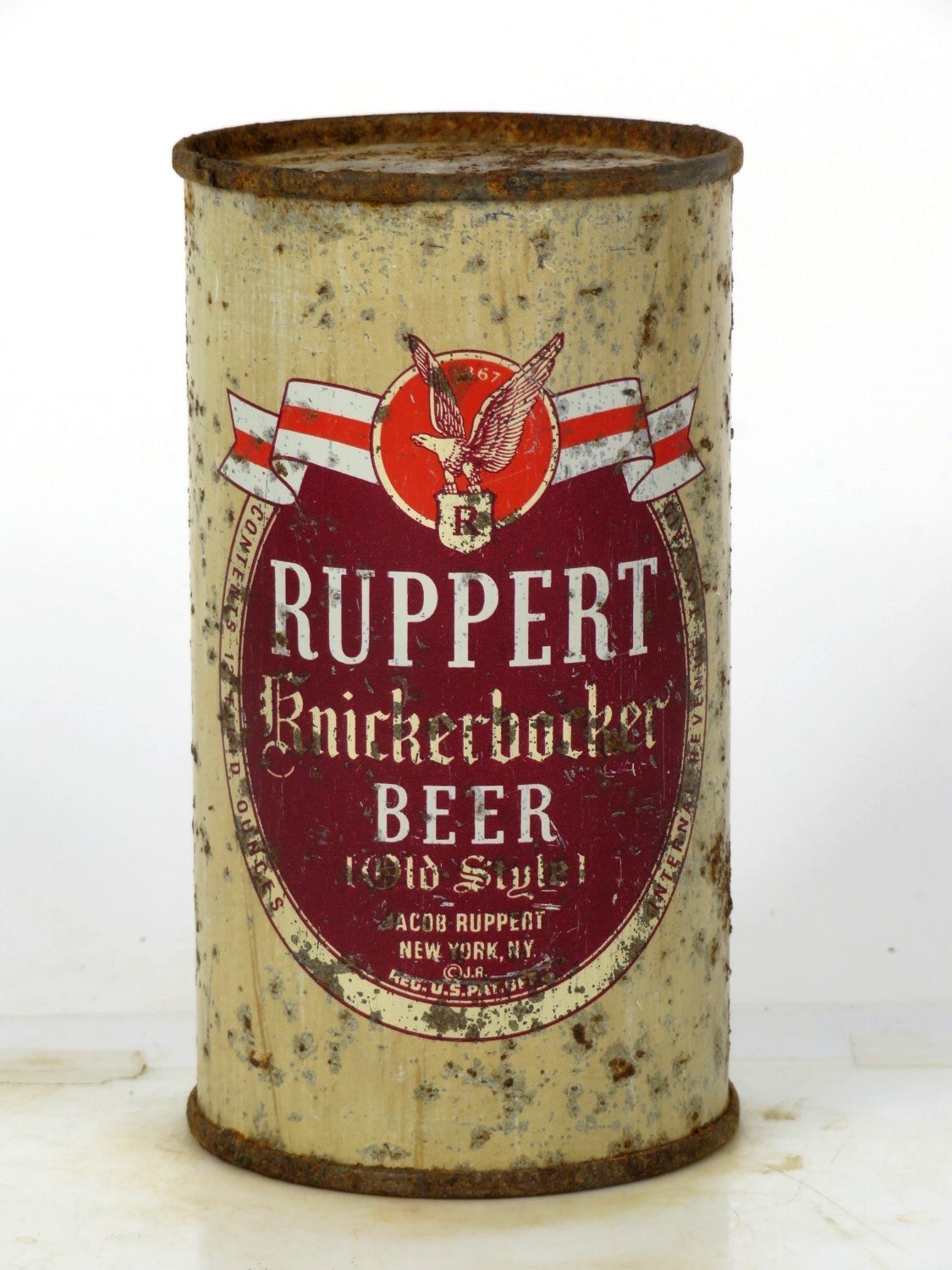 Item #12591 1940 Ruppert Knickerbocker Beer Flat Top Can 126-02.1