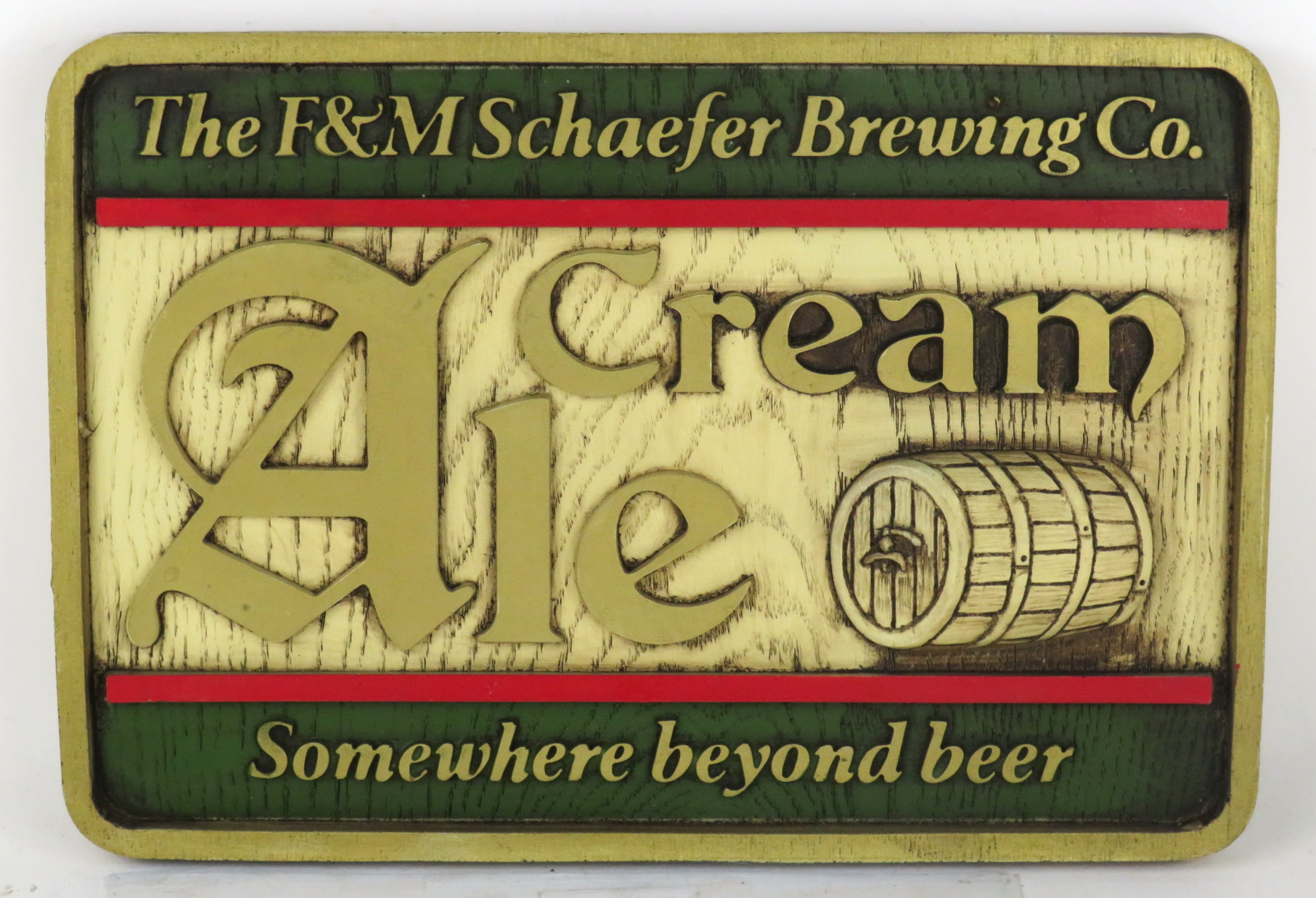 Item #100027 1976 Schaefer Cream Ale Plastic Sign