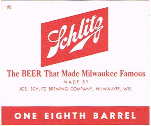 Item #108362 1966 Schlitz Beer Label WI316