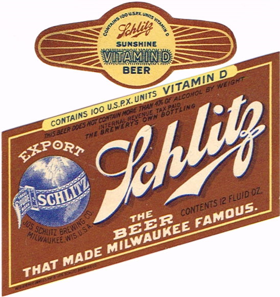 Item #91038 1935 Schlitz Export Beer Label WI316-85V