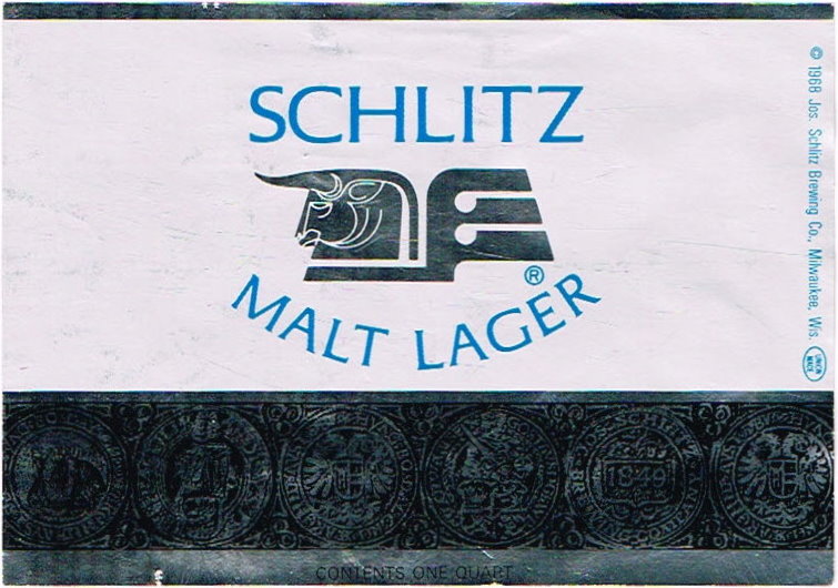 Item #38954 1968 Schlitz Malt Lager Label